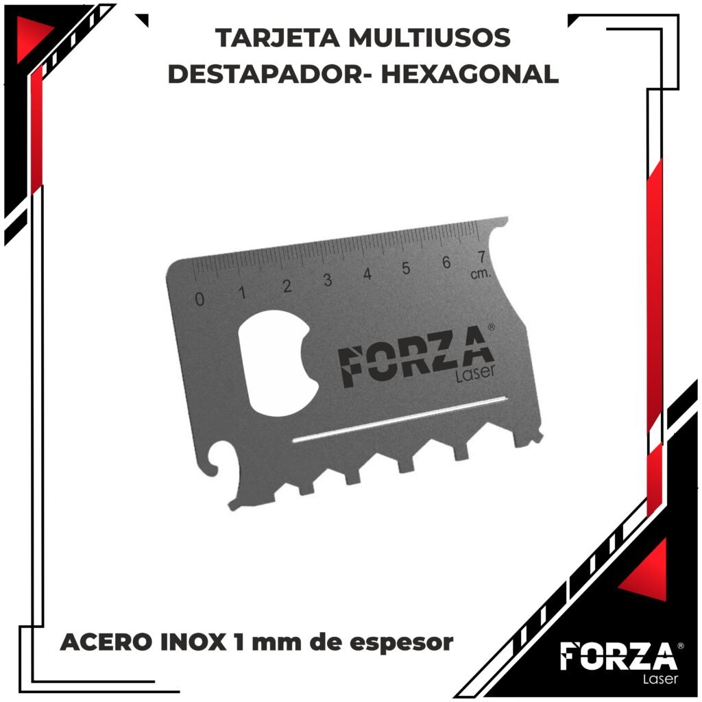 TARJETA MULTIUSOS METALICA HEXAG DESTAPADOR – Vectors Forza