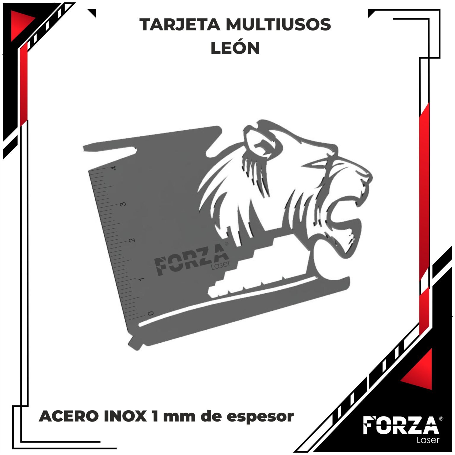 TARJETA MULTIUSOS METAL – LEÓN – Vectors Forza